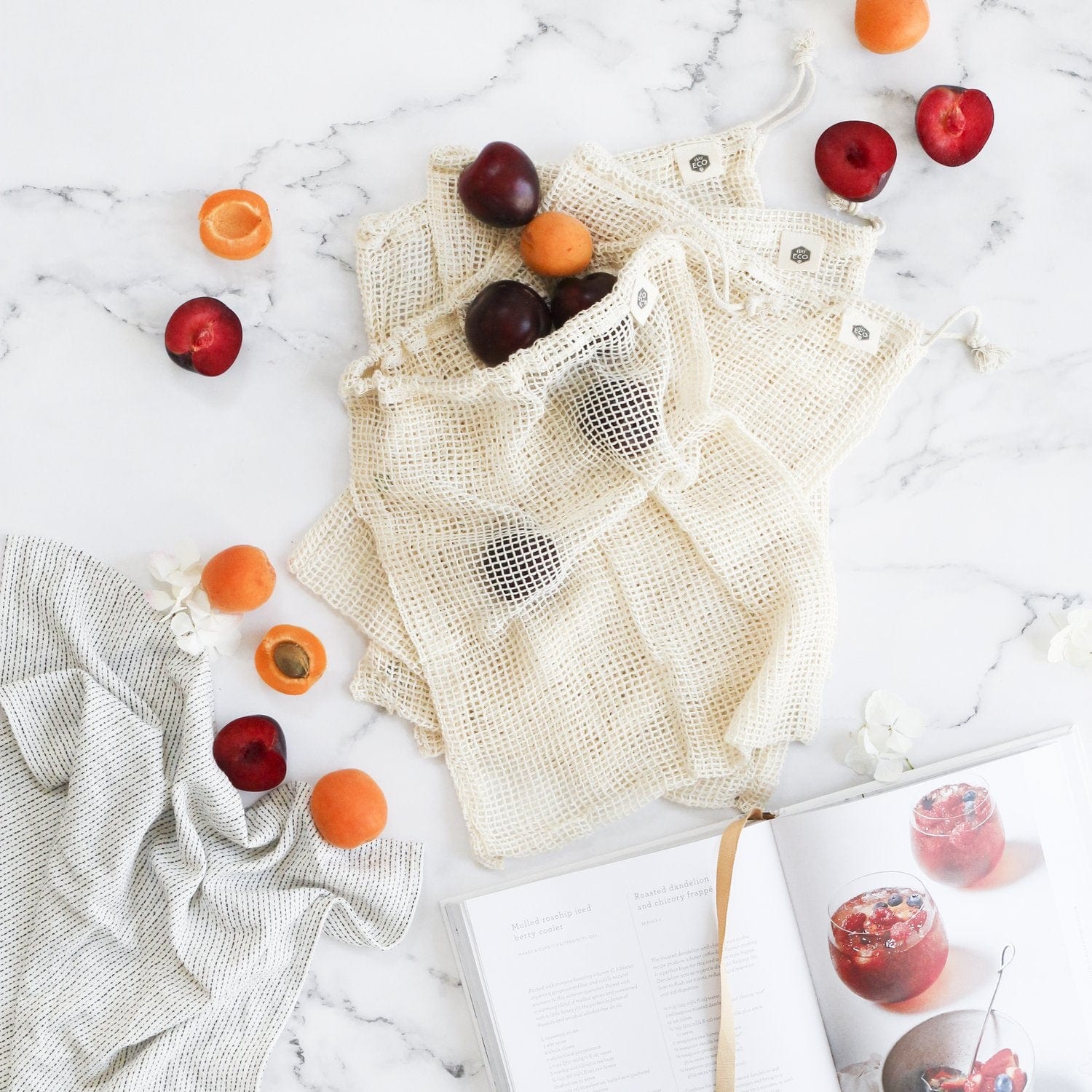 Organic Cotton Net Produce Bags - 4 pack– BeEco