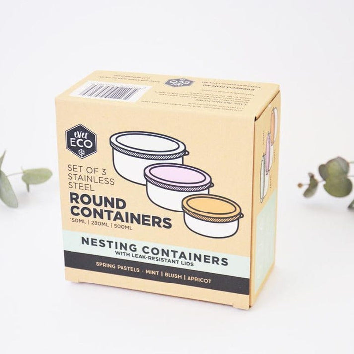 Round Stainless Steel Lunch Box Containers 3 sizes – BeEco