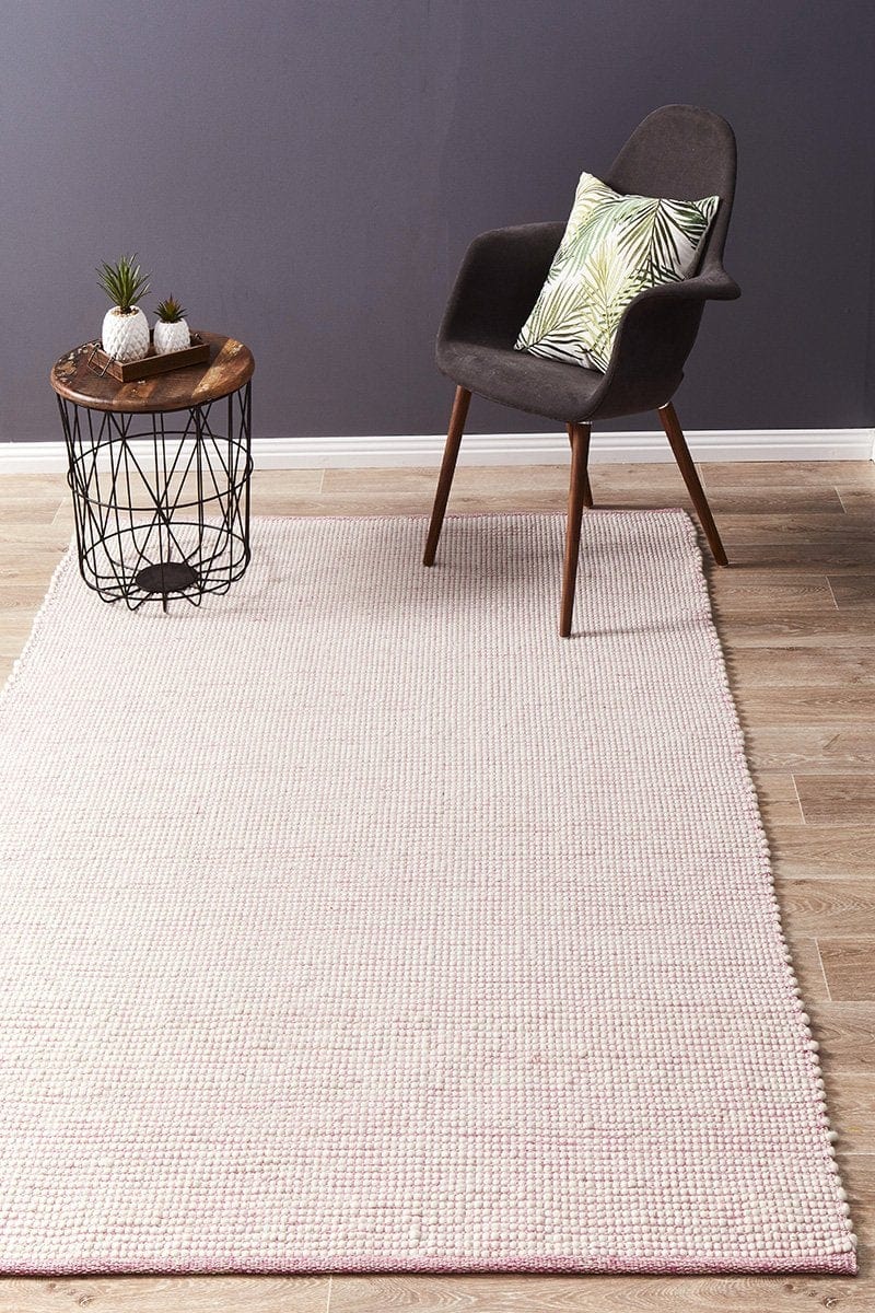 Evoke Stunning Wool Pink Rug – BeEco