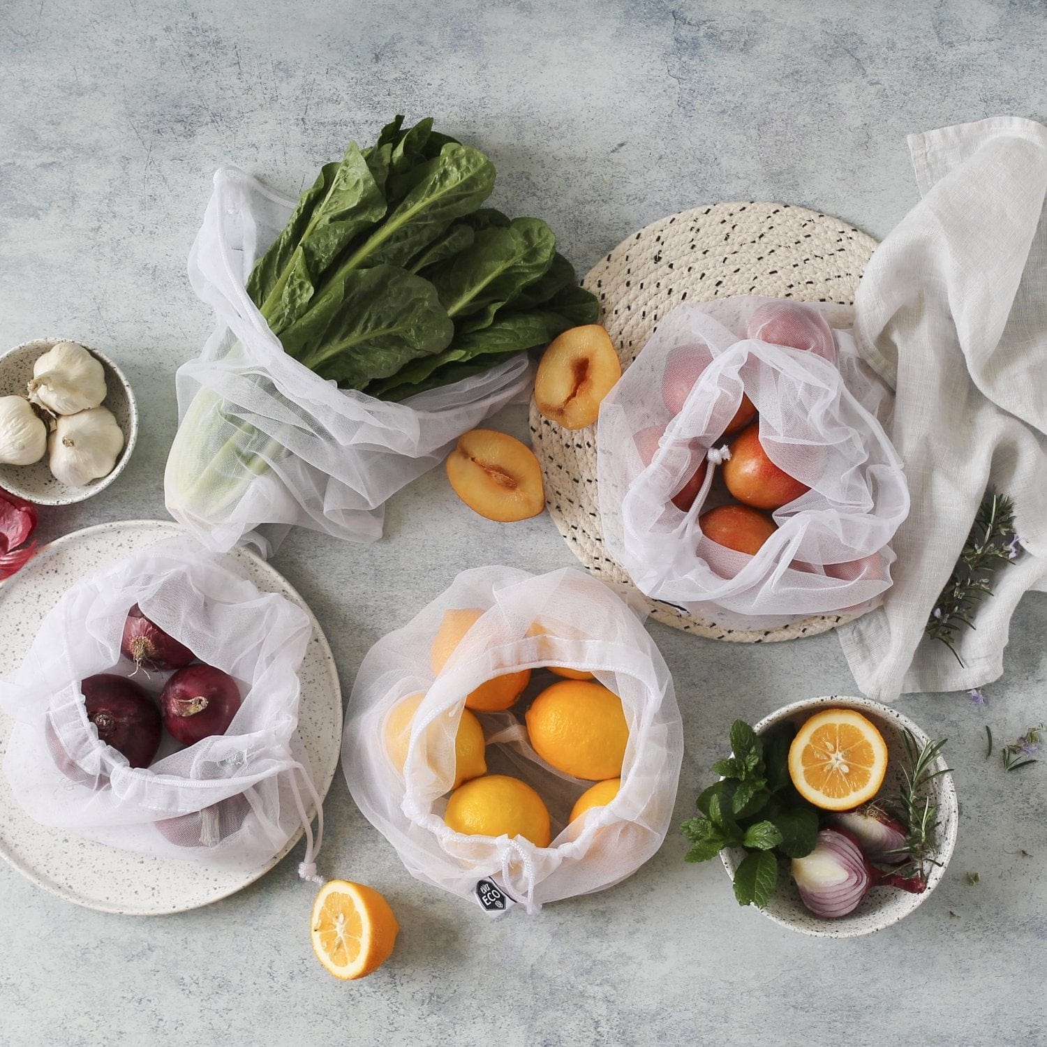 Recycled Mesh Produce bags - 8 pack– BeEco